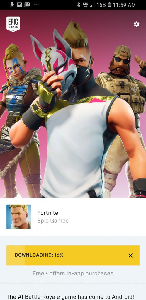 Play Fortnite right now on select Samsung Android devices