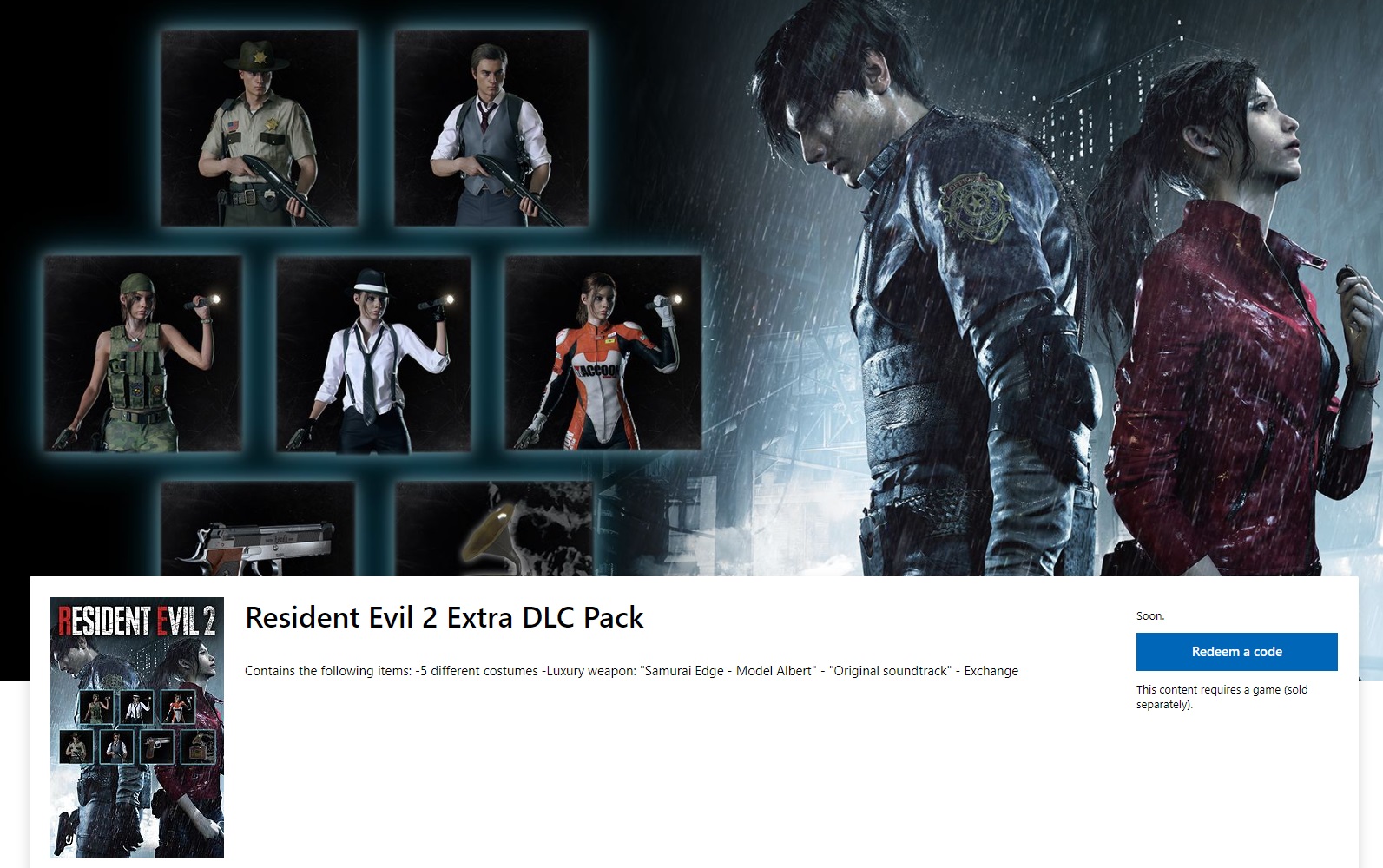 Resident Evil 2 DLC Costumes And Soundtrack Swap To Be Sold Seperately