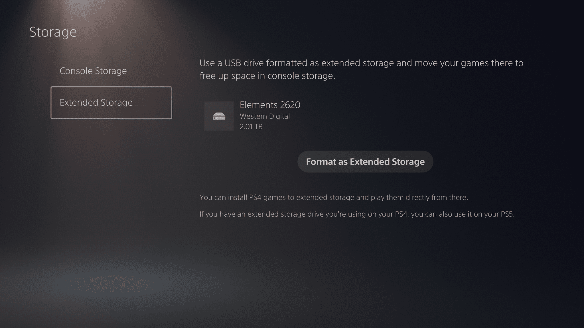 How to configure Extended Storage on the PlayStation 5